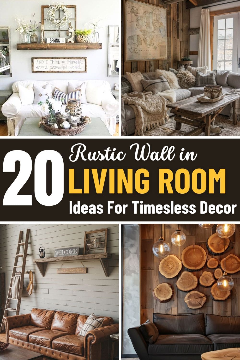 20 Rustic Living Room Wall Decor Ideas for a Timeless And Cozy Charm ...
