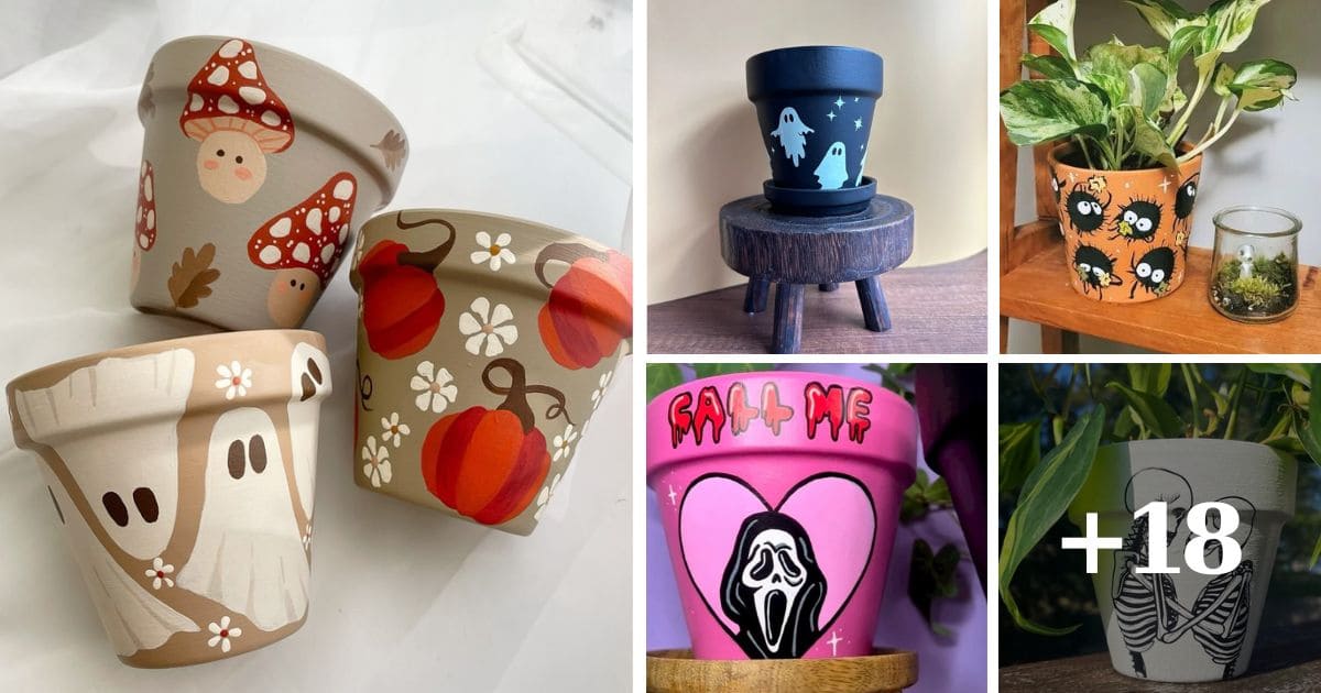 22 Spookye Halloween Painted Pot Ideas to Haunt Your Home - Lava Home ...